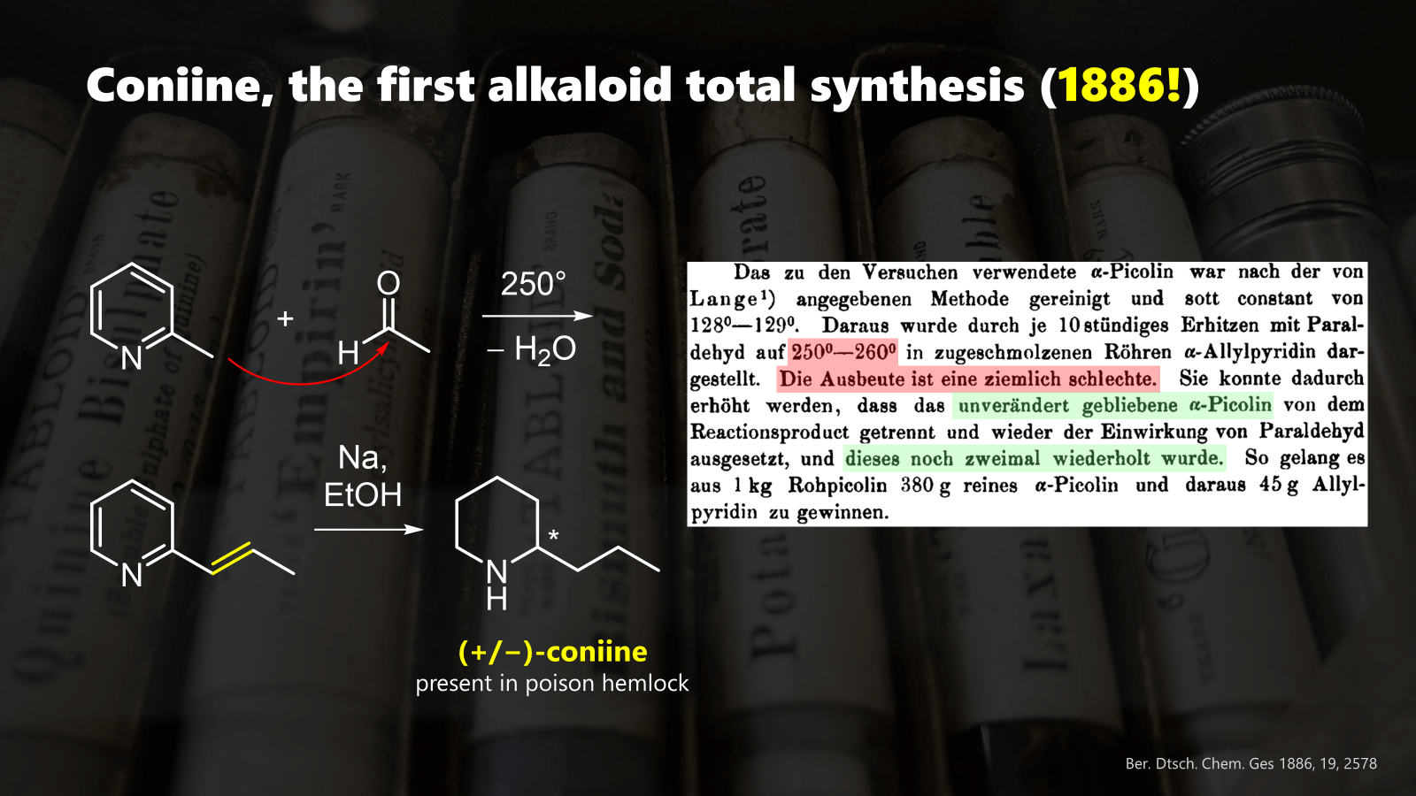 Total Synthesis Of Cocaine (Willstätter)